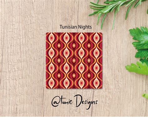 Mid Century Modern Coasters Atomic Era 1950s Design Space Age