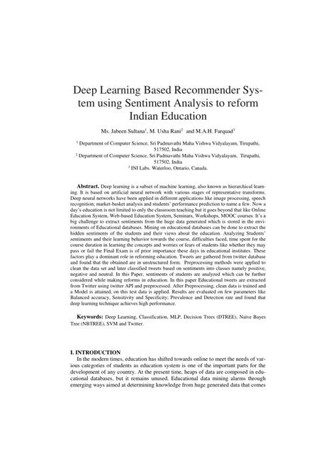 pdf deep learning based recommender system using sentiment analysis