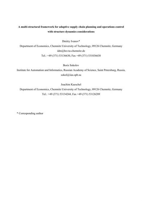 Pdf A Multi Structural Framework For Adaptive Supply Chain Dokumen Tips