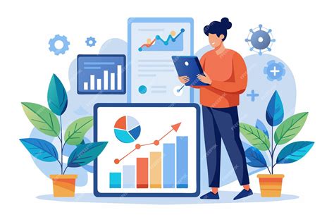 Premium Vector Individual Standing In Front Of Monitor Displaying