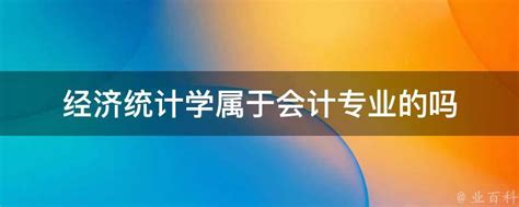 经济统计学属于会计专业的吗 业百科