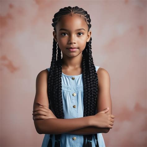 Beautiful Girl With Braided Hair Premium Ai Generated Image