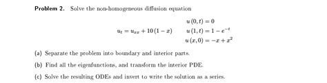 Solved Problem 2 Solve The Non Homogeneous Diffusion