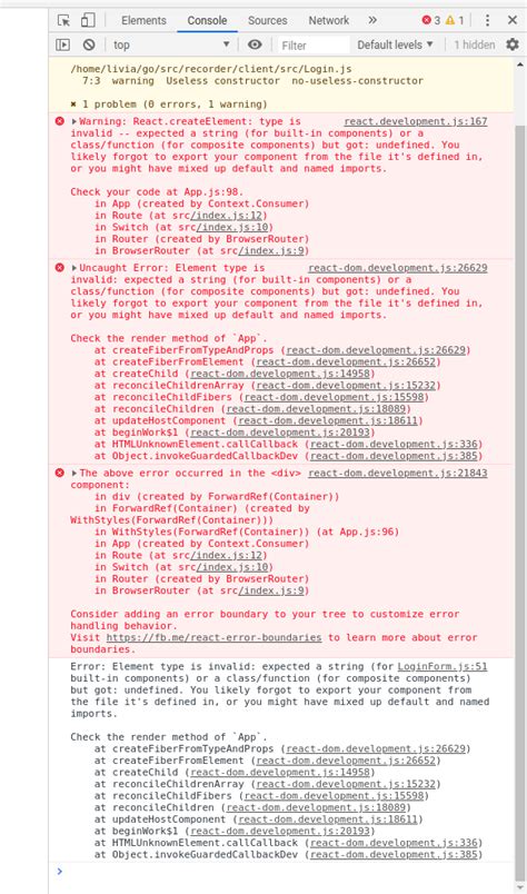 bug react table element type is invalid expected a string for built in components or a