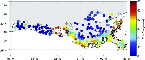 Tidal Ranges Calculated As Average Differences In Height Between Download Scientific Diagram
