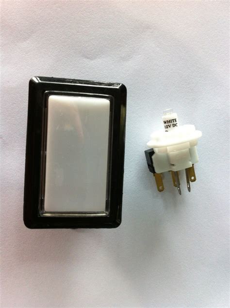 RECTANGLE 6V LED PUSH BUTTON WHITE FOR PLAYERS EDGE PLUS SLANT TOP Star Games Parts Service