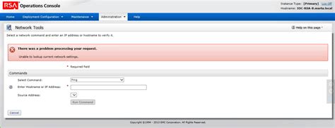 Appliance Network Settings Showing System Internal Error In The Rsa Appliance Network Settings Showing System Internal Error In The Rsa
