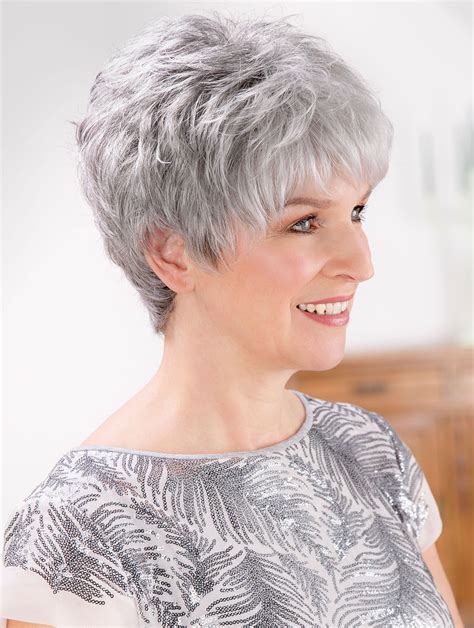8 Short Straight Fashion Lace Front Grey Wigs
