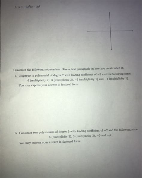 Solved Construct The Following Polynomials Give A Brief Chegg Com