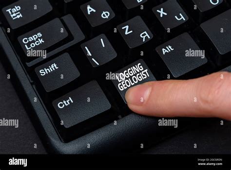 Writing Displaying Text Logging Geologist Conceptual Photo Layout And Execution Of Definition