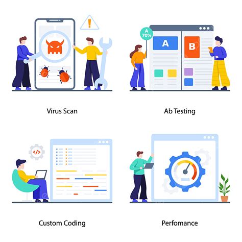 웹 개발 평면 일러스트 팩 버그 추적 디버그 프로그램 버그 Png 일러스트 및 벡터 에 대한 무료 다운로드 Pngtree