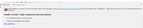 windowbuilder unable to load wbp component xml description stack overflow