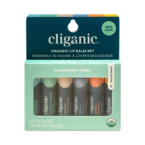Cliganic Organic Lip Balm Set Rainforest Fresh Thrive Market