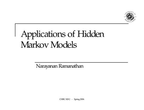 applications of hidden markov models