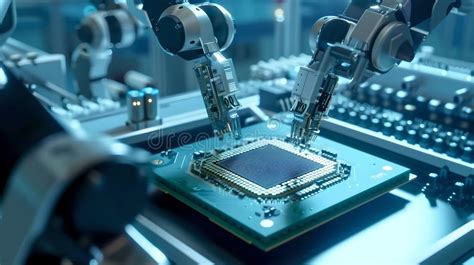 Advanced Robotics Assemble A Microprocessor Chip Precision Engineering Automation In