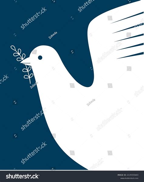 Flying Dove Olive Leaf Symbol Peace Stock Vector Royalty Free 2135555643 Shutterstock
