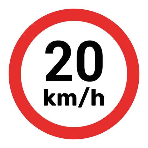 Speed Limit Sign 20 Km H Icon Vector Illustration 30718107 Vector Art