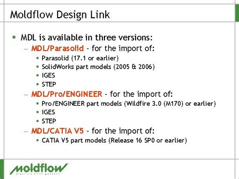 Moldflow Cad Connectivity Tools Cad Interfacing Software Cad