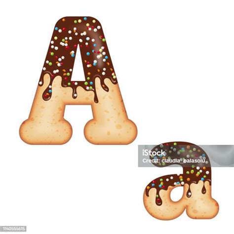 유혹적인 타이포 그래피 글꼴 디자인입니다 초콜렛 크림과 사탕으로 유약을 바른 3d 도넛 편지 0명에 대한 스톡 벡터 아트 및 기타 이미지 Istock