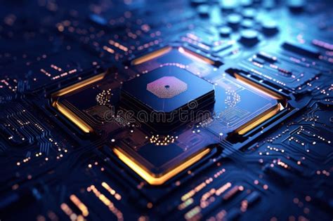 Next Generation Chips Close Up Circuit Board Processor Stock Illustration Illustration Of