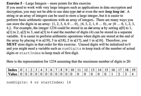 solved exercise 5 large integers more points for this