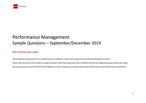 Performance Management Exams Business Management And Analysis Docsity