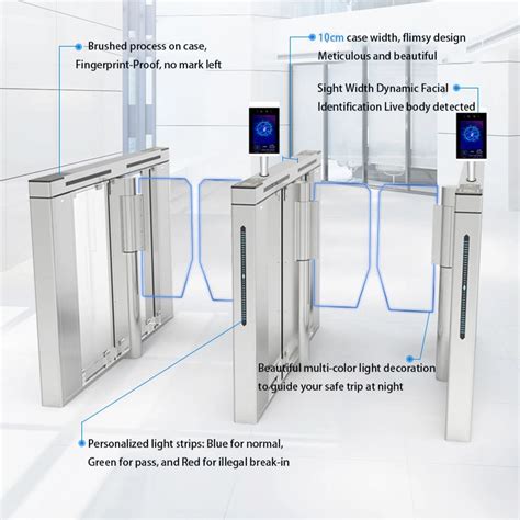 Turnstile Gate Swing Barrier Gate Fast Speed Pedestrian Access Control System With Qr Code