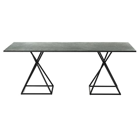 Black Beo Rectangular Stone Top Table