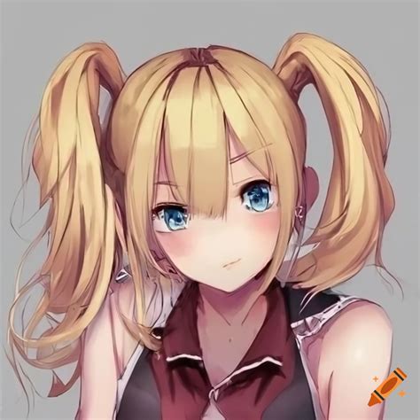 Blonde Girl Long Hair Two Pigtails Anime Style On Craiyon