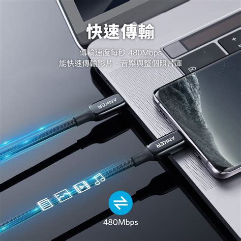 A8862 快充線 09m黑灰 Usb C To Usb C Anker台灣官方網站