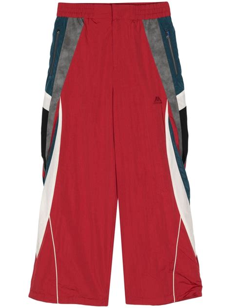 Ader Error Milos Colour Block Panelled Track Pants Red Farfetch
