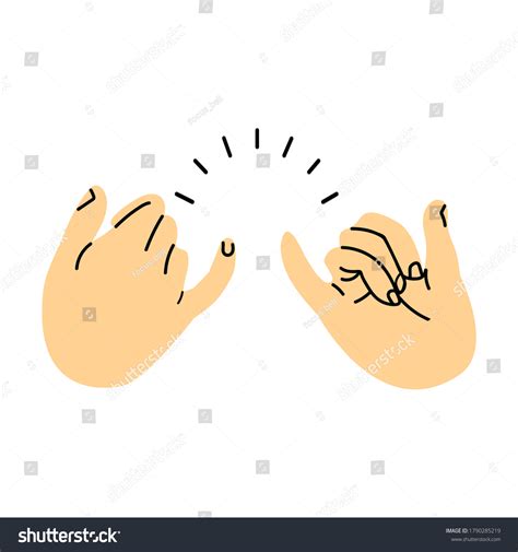 Hand Pinky Promise Cartoon Vector Stock Vector Royalty Free
