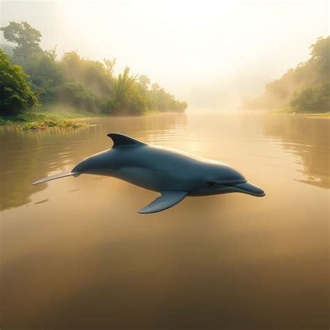 The Now Extinct Baiji Chinese River Dolphin Swimming In The Yangtze