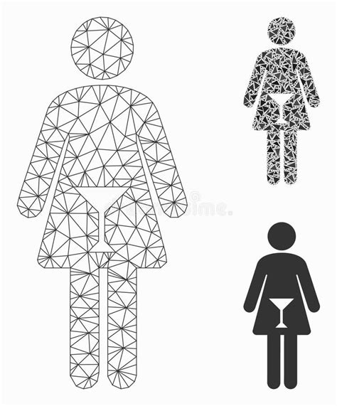 Woman Vector Mesh Carcass Model And Triangle Mosaic Icon Stock Vector Illustration Of Girl