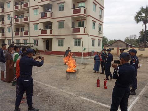 မြစ်သားမြို့၌ မီးဘေးကြိုတင်ကာကွယ်ရေး လက်တွေ့သရုပ်ပြဇာတ်တိုက်လေ့ကျင့် Information And Public