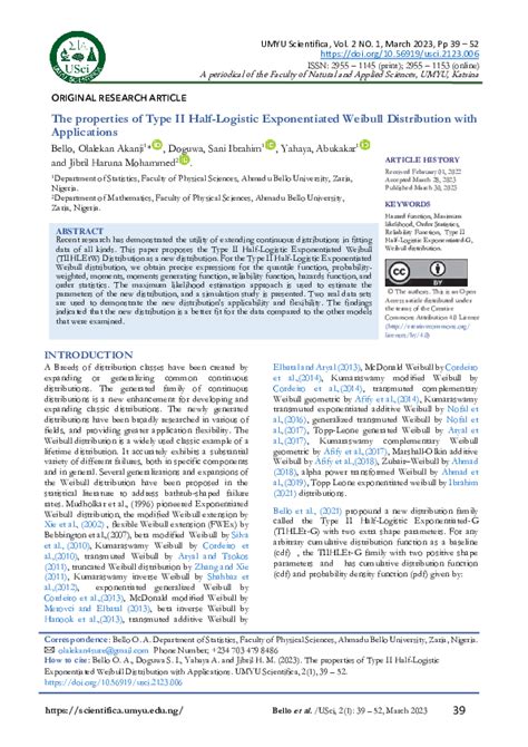 Pdf The Properties Of Type Ii Half Logistic Exponentiated Weibull Distribution With Applications