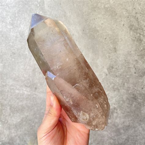 Smoky Quartz Point Milky Peach Studio