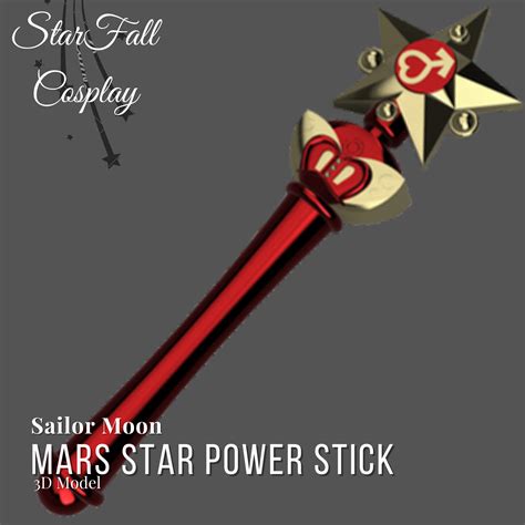 ⭐ Sailor Mars Transformation Wand Sailor Mars Star Stick・ Stl File