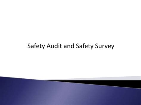 Safety Audit And Safety Survey Pptx