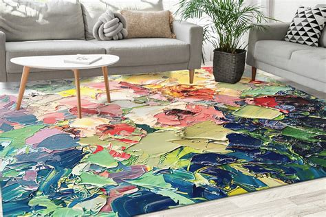 Abstract Colorful Flower Rugs Acrylic Rugs Colorful Abstract Rugs