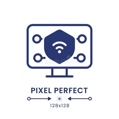 Endpoint Security Black Solid Desktop Icon Stock Vector Illustration