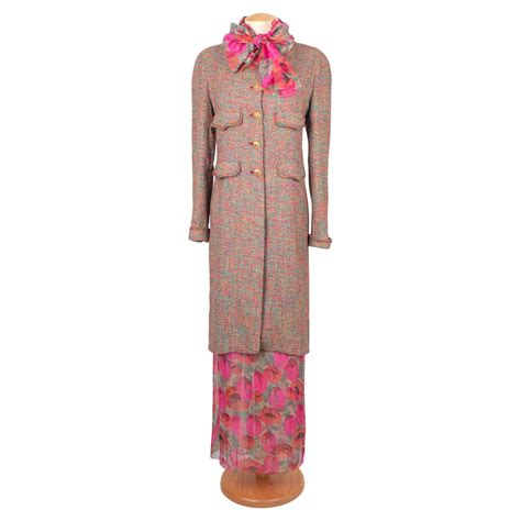 1990s Christian Lacroix Peach Striped Skirt Suit For Sale At 1stdibs