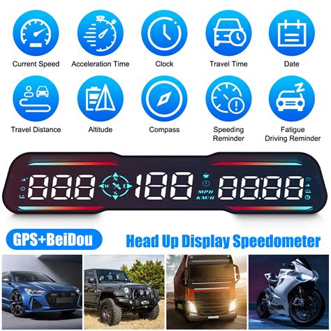 7 Inch Universal Gps Speedometer Hud Advanced Heads Up Lcd Display W
