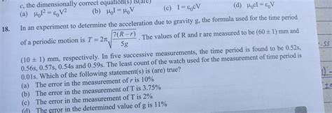 C The Dimensionally Correct Equation S Is Are Filo