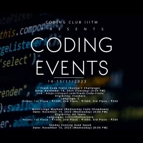 Video Coding Club On Linkedin We Are Thrilled To Announce A Series Of Exciting Coding Events