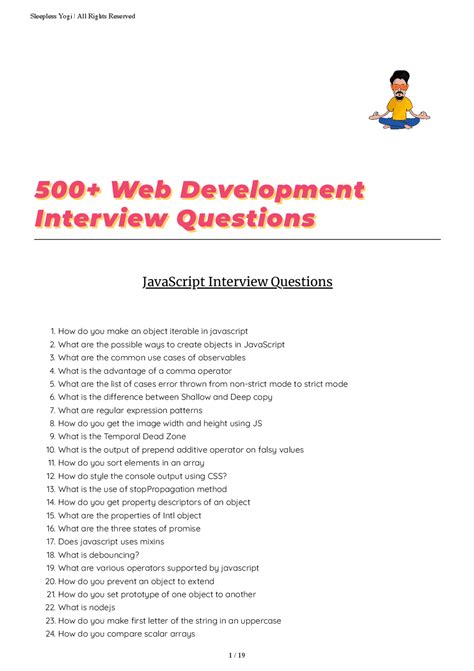 Web Development Interview Questions Schemes And Mind Maps Web Design And Development Docsity