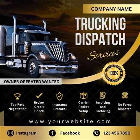 Trucking Services Flyer Trucking Dispatch Coaching Flyer Webinar