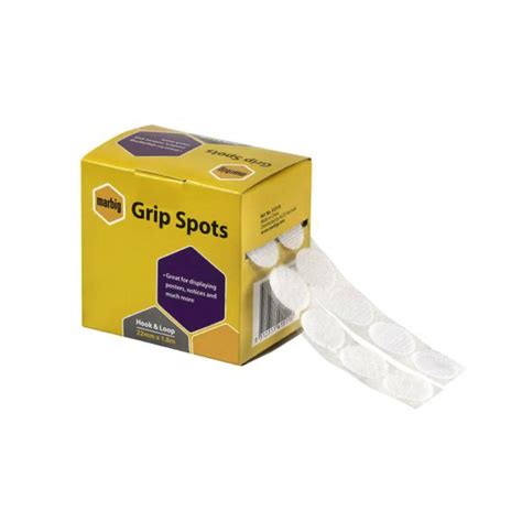 Hook And Loop Grip Spots 22mm X 18mtr White Marbig Poer Hook And Loop Grip Spots 22mm X 18mtr White Marbig Poer