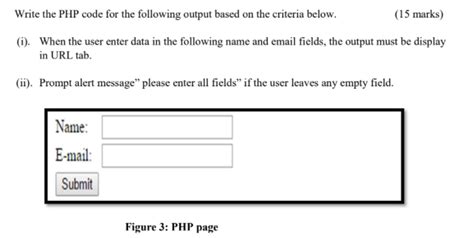 Solved Write The PHP Code For The Following Output Based On Chegg