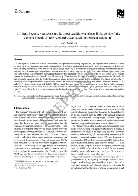 pdf efficient frequency response and its direct sensitivity analyses